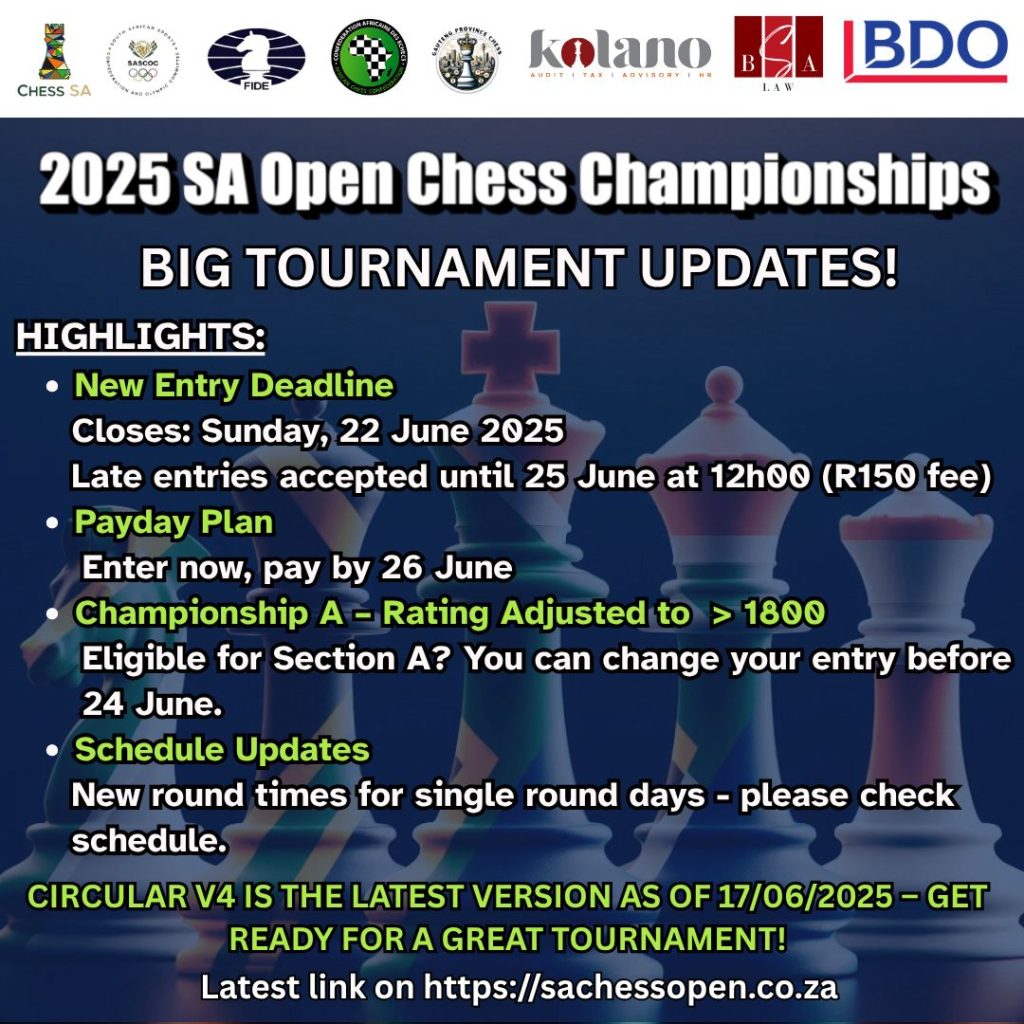 South African Blitz Chess Championships – 2025 – Chess South Africa | News